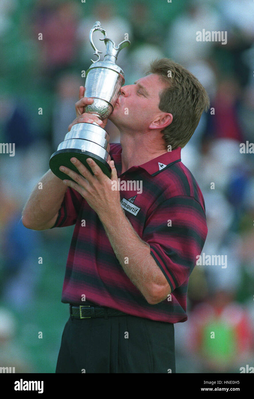 NICK PRICE KISSES OPEN TROPHY TURNBERRY 94 18 July 1994 Stock Photo - Alamy