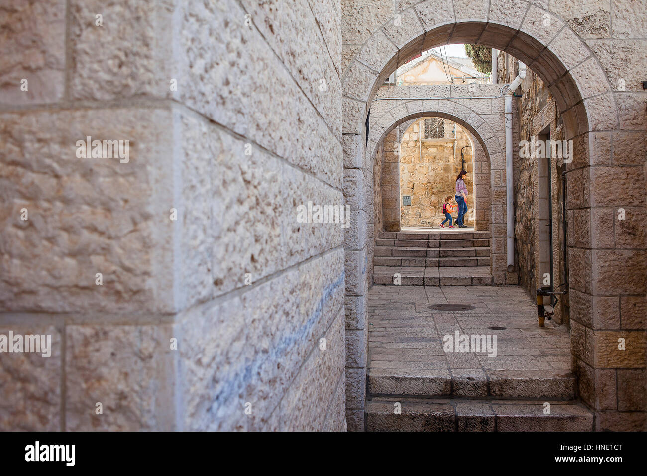 Passage, alley, Ha Malakh Rd, Jewish Quarter, Old City, Jerusalem ...