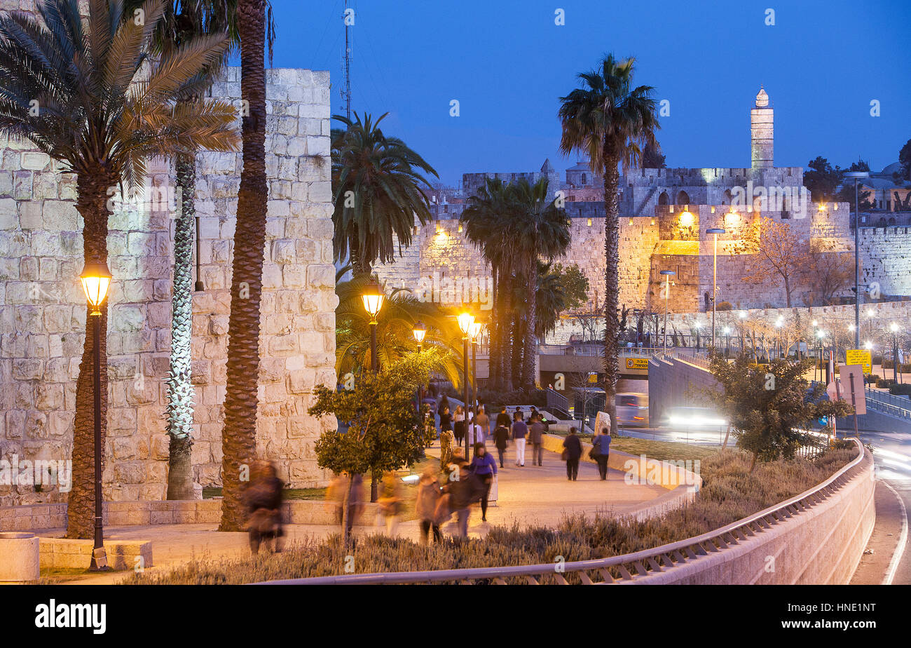 Walls and the Citadel of David in the Old City of Jerusalem, Israel ...
