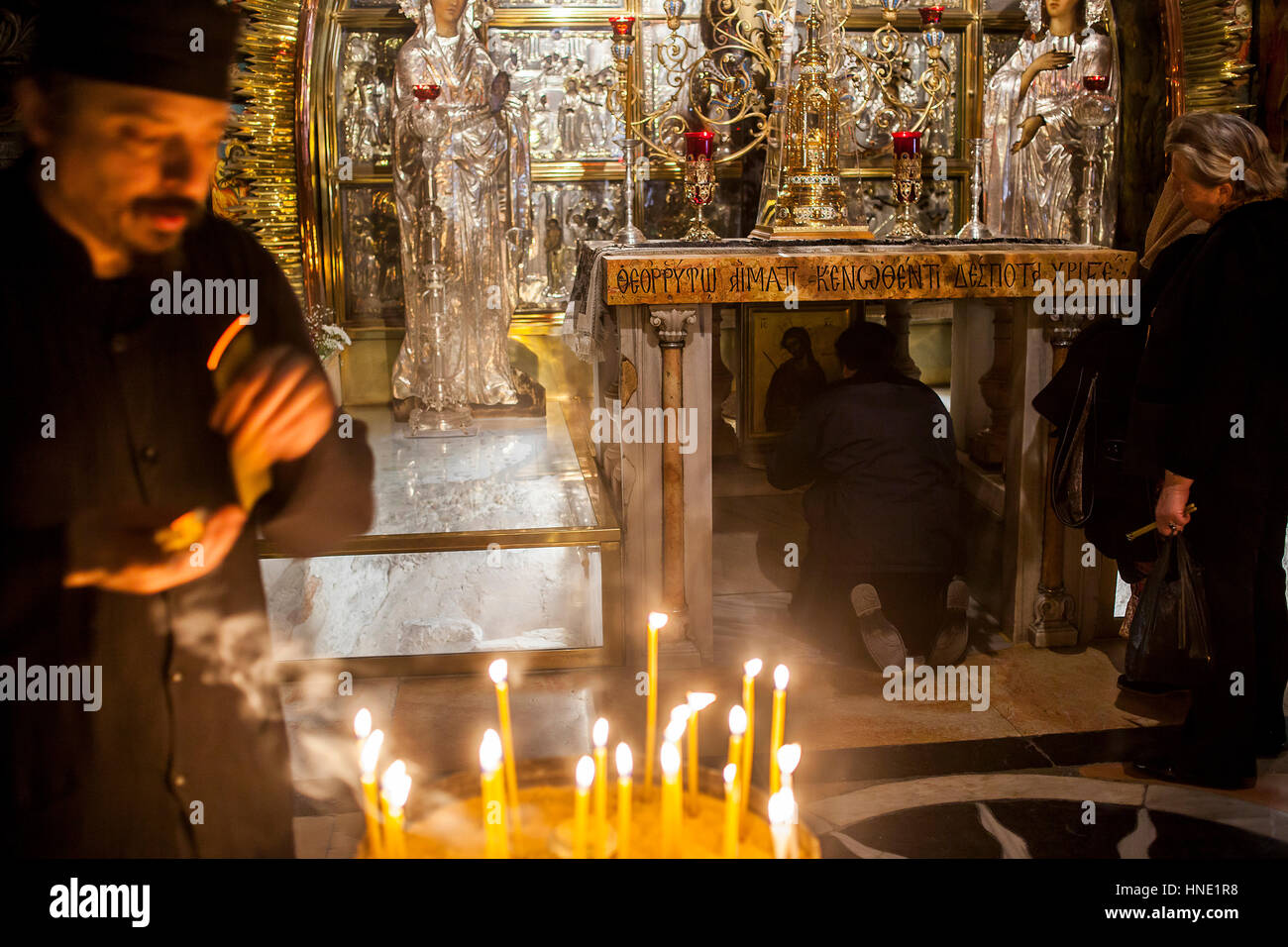 The 12th station of the Cross, the Altar of Crucifixion, Church of the ...