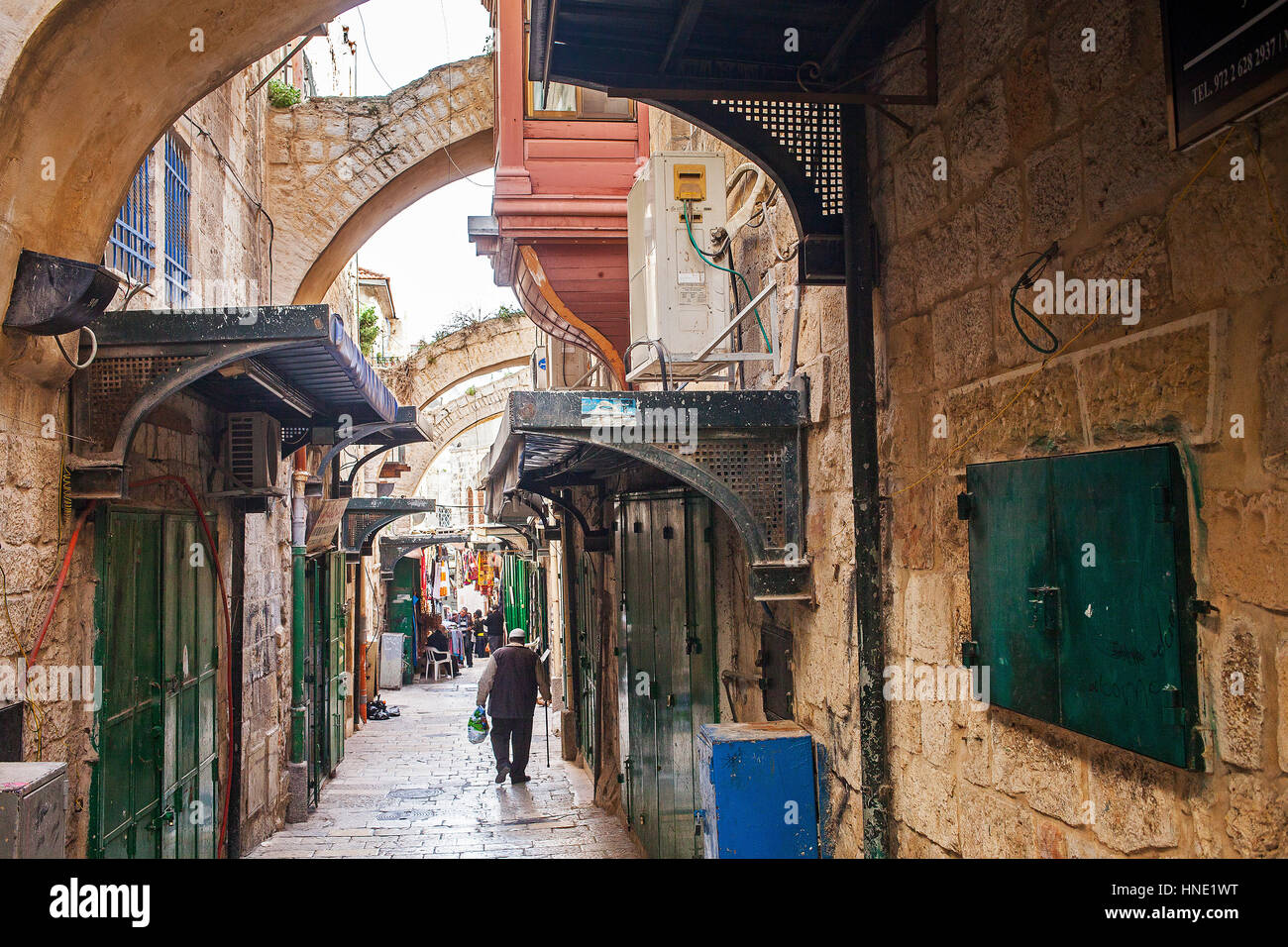 Way of the cross, Via Dolorosa street, Old City, Jerusalem, Israel ...