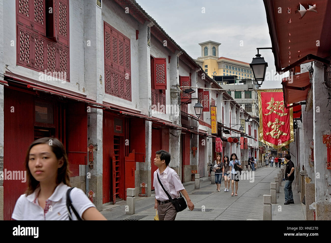 Street scene, Rua da Felicidade,Macau,China Stock Photo - Alamy