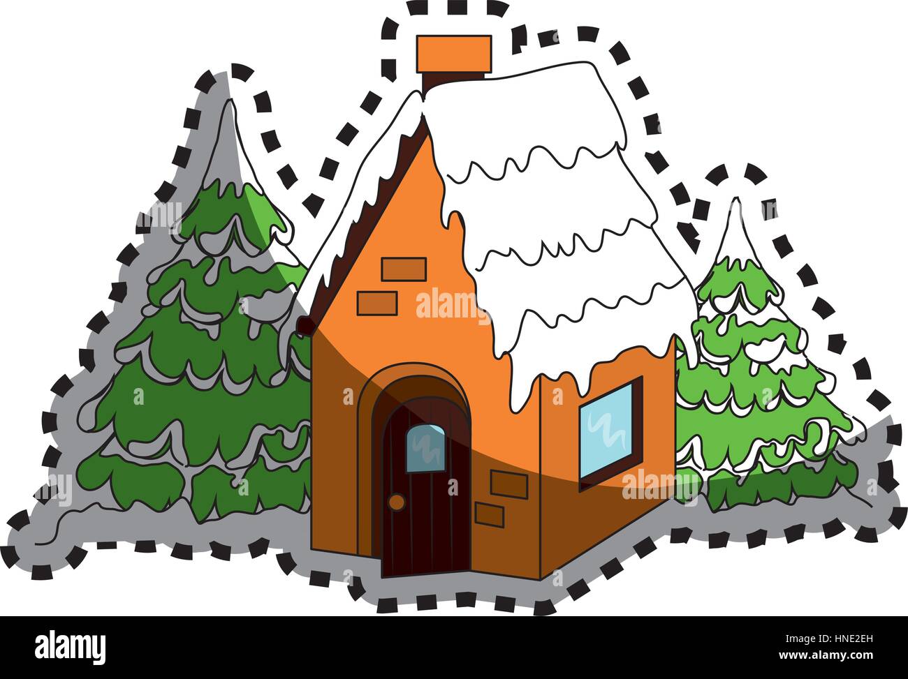 house in winter isolated icon vector illustration design Stock Vector ...