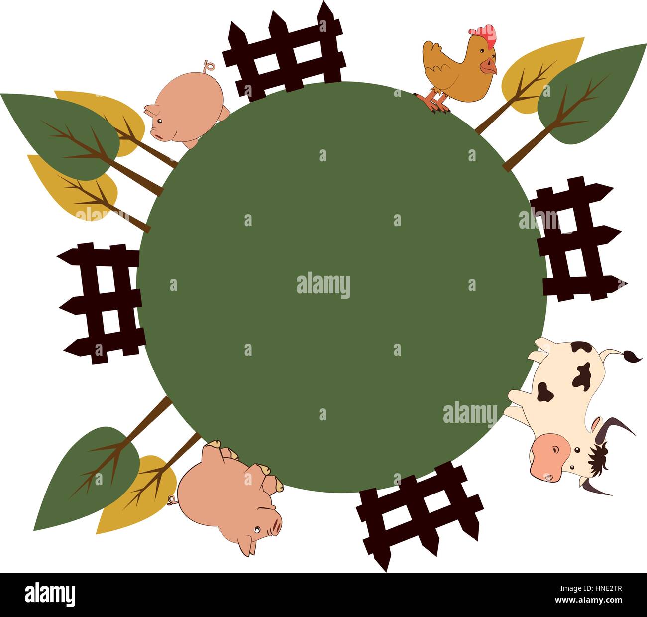 animal farm in field vector illustration design Stock Vector Image ...