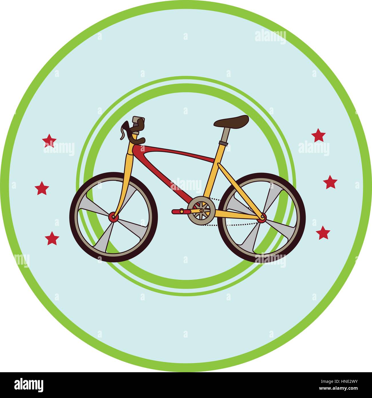 colorful border with bicycle and stars vector illustration Stock Vector ...