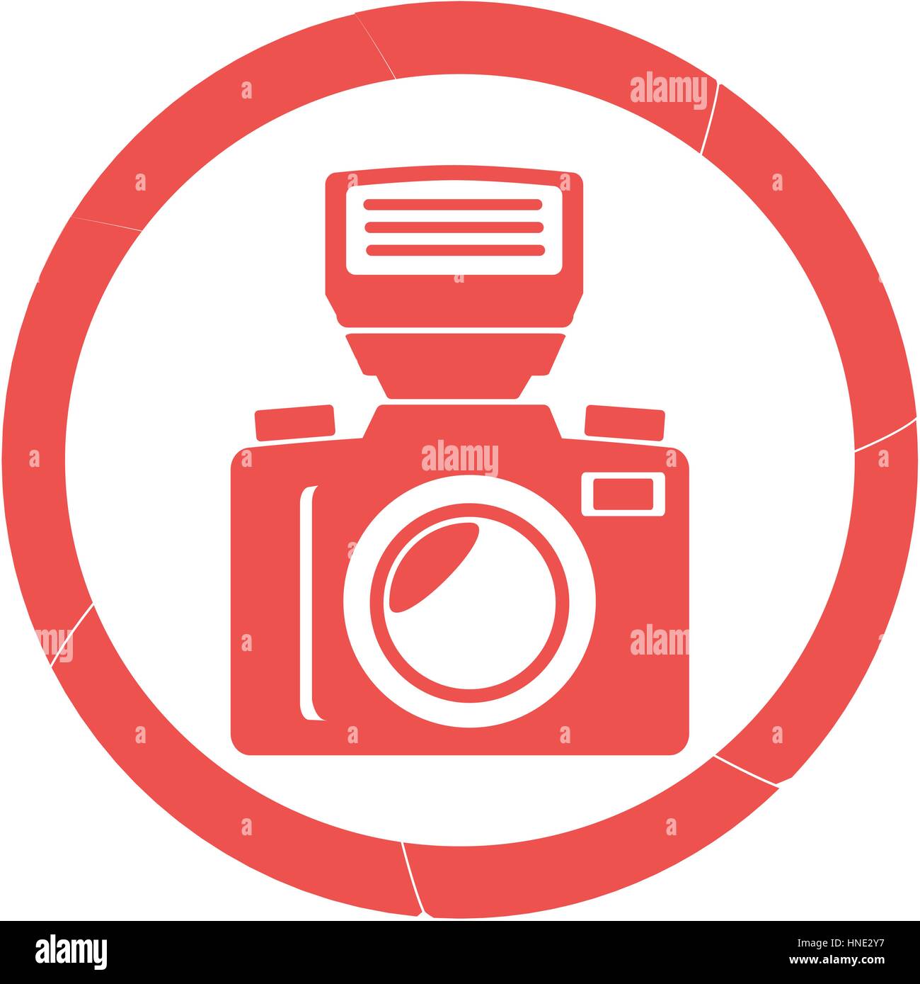circular border with professional camera icon vector illustration Stock ...