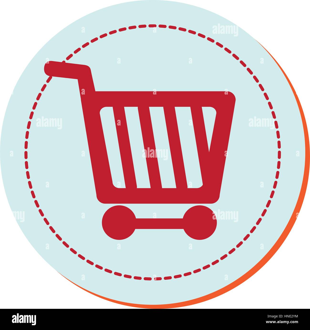 circular border with silhouette shopping cart vector illustration Stock ...