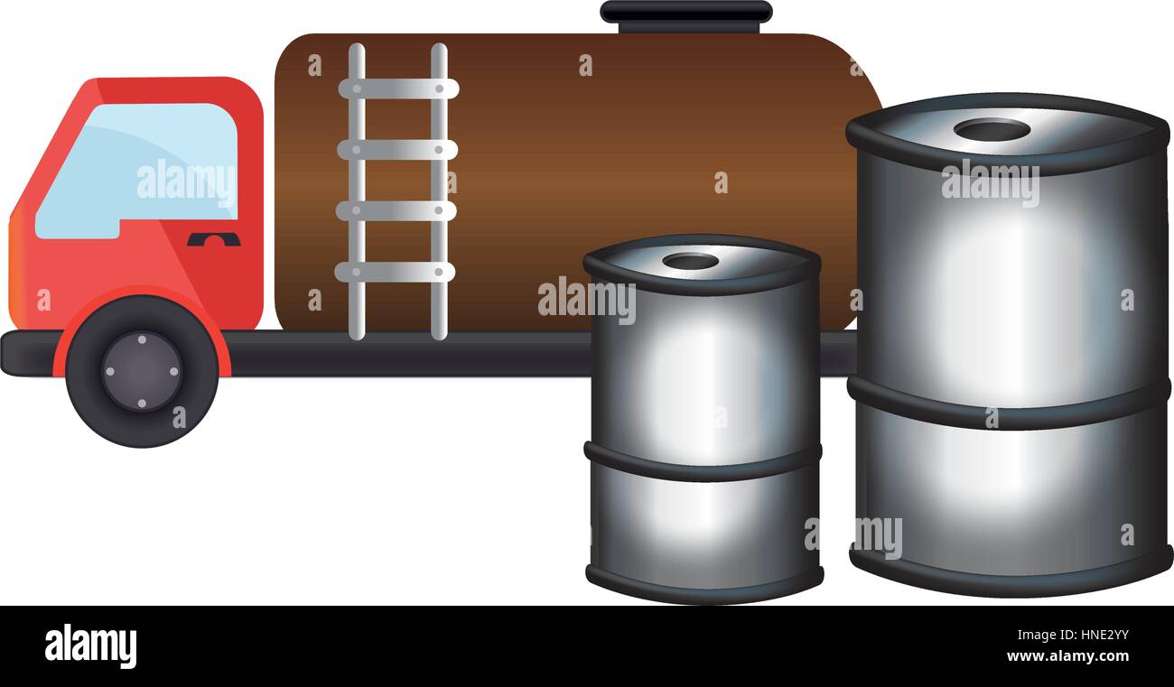 Gasoline car with metallic barrel vector illustration Stock Vector ...