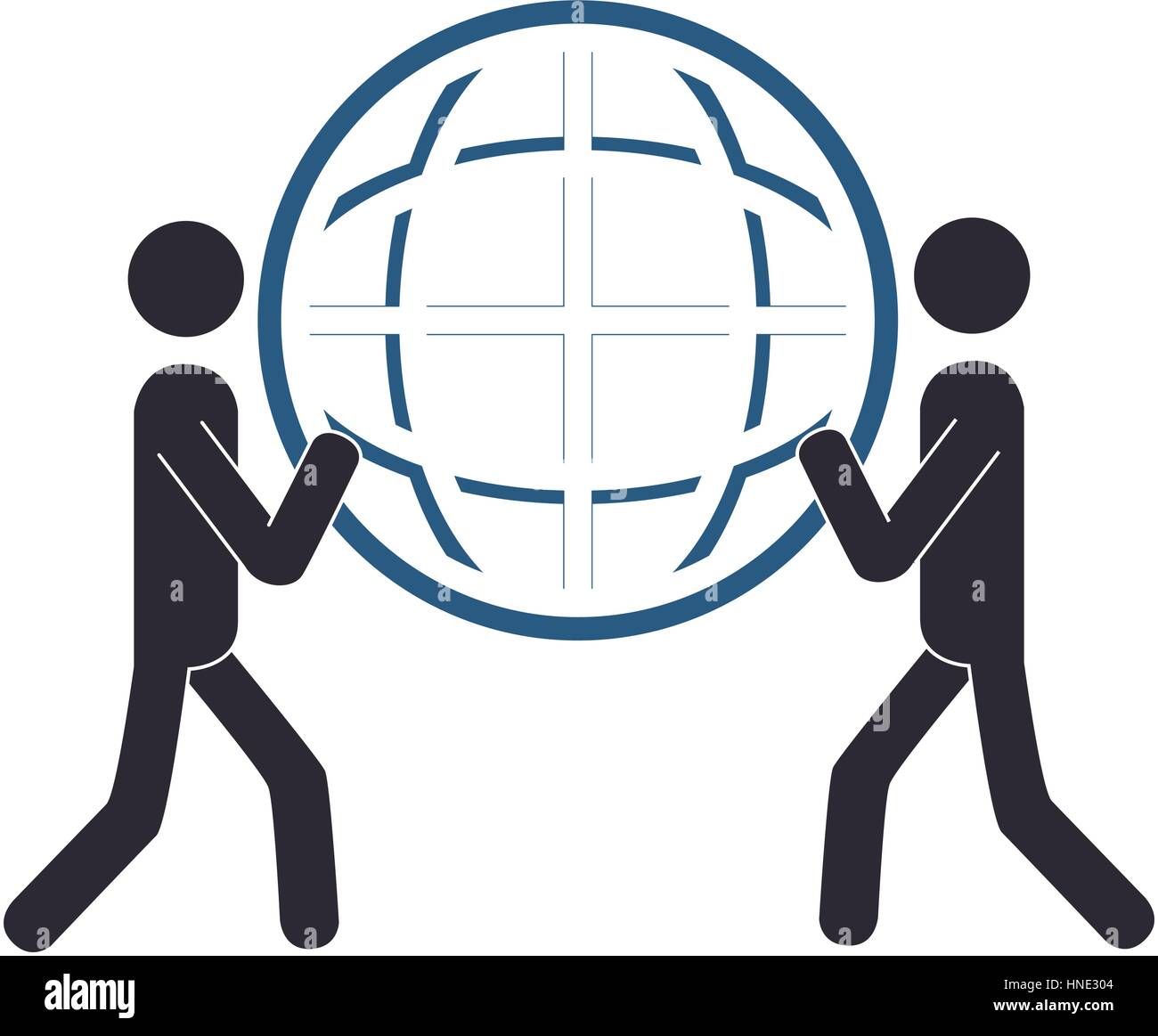silhouette men holding a sphere vector illustration Stock Vector Image ...