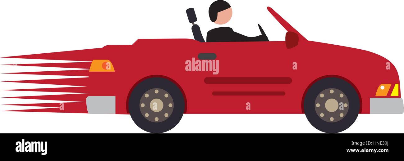 colorful side view vehicle with driver vector illustration Stock Vector ...