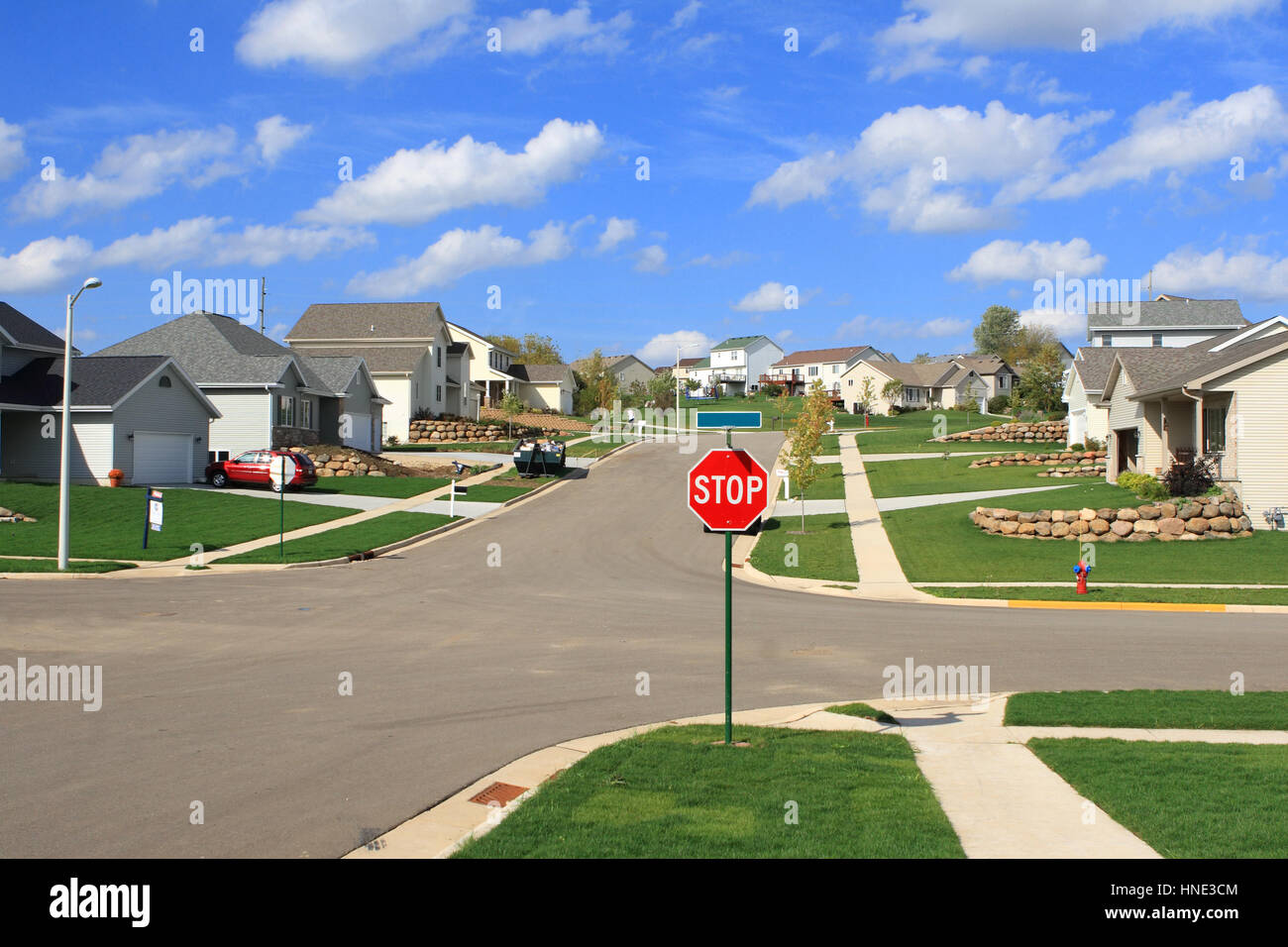 A neighborhood in the Midwest on a sunny day Stock Photo - Alamy