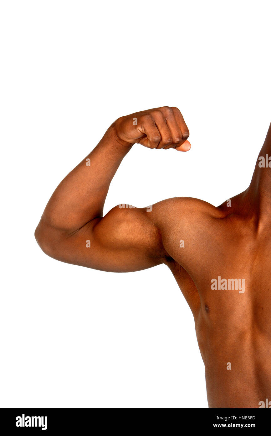 A muscular young man flexes his arm Stock Photo - Alamy