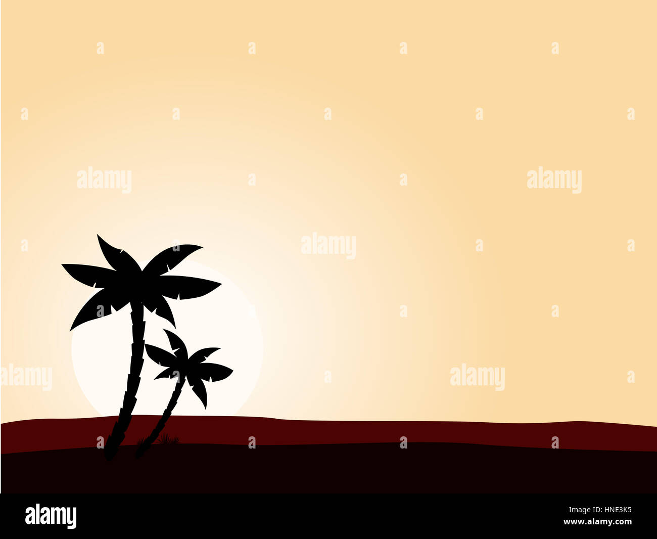 Luxury SUNSET hand drawn Illustration Stock Photo - Alamy