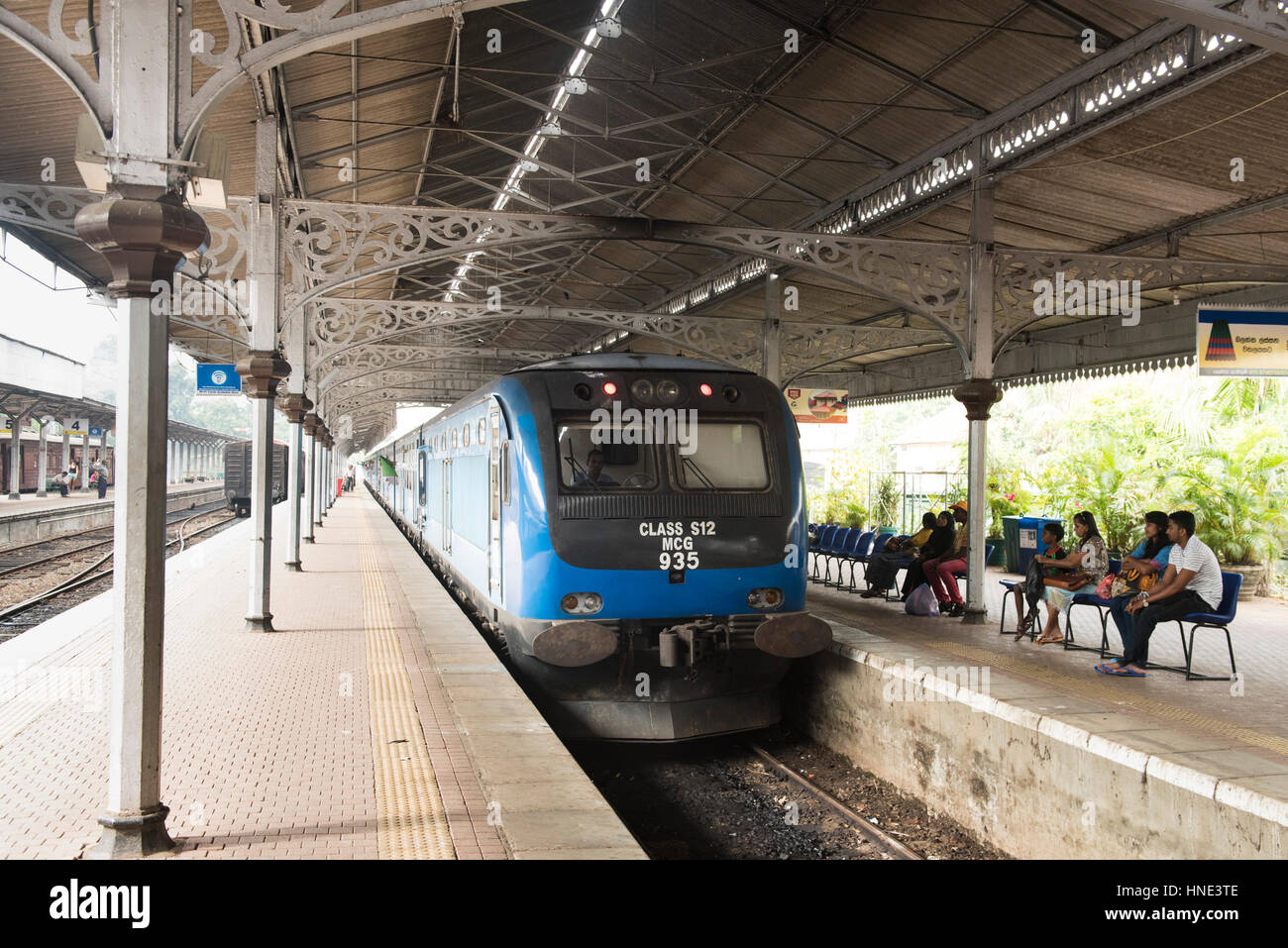 Passenger train in the Kandy Railway Station, Kande, Sri Lanka Stock ...