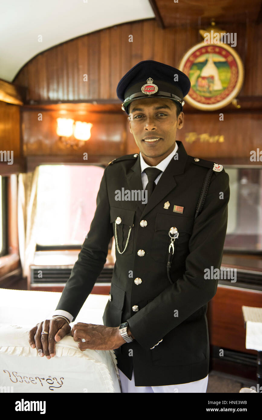 Conductor in the The Viceroy Special Tourist Train, Kandy Railway ...