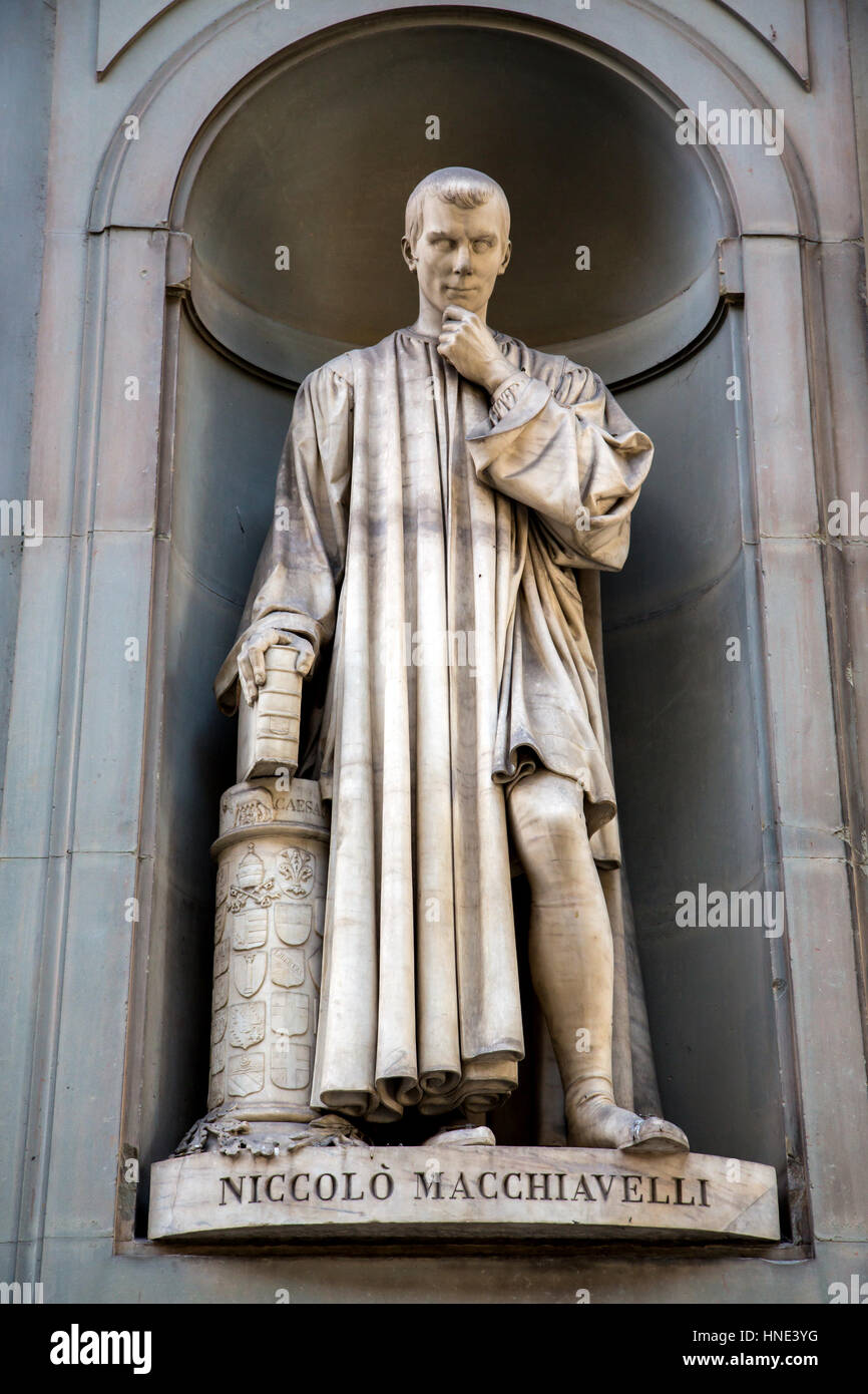 Statue of Niccolo Macchiavelli in Florence Italy Stock Photo - Alamy