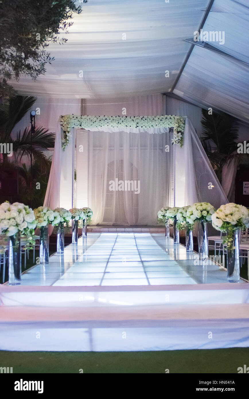 Beautiful photo of the Jewish Hupa , wedding putdoor Stock Photo - Alamy