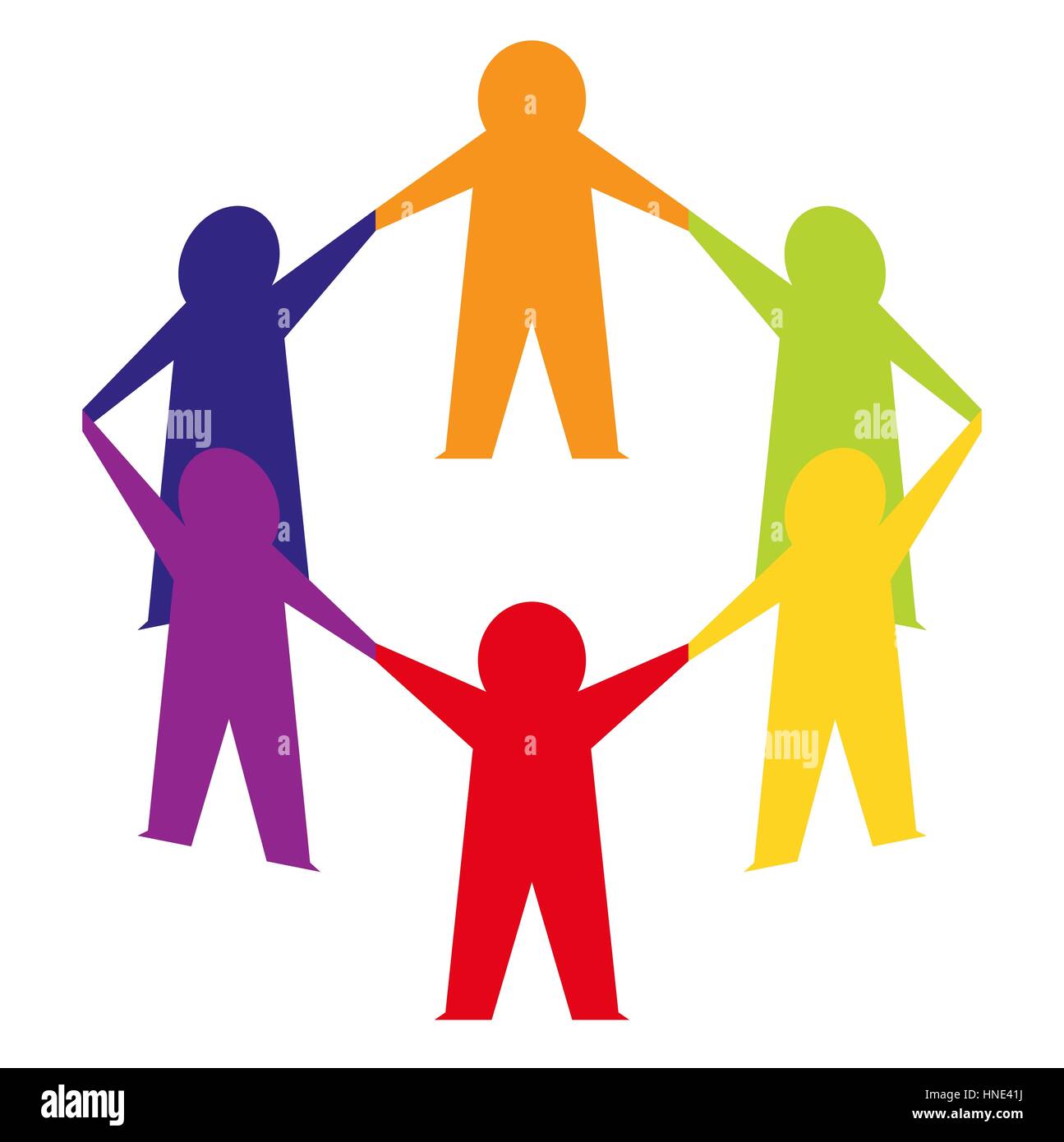 Crowd six people Cut Out Stock Images & Pictures - Alamy