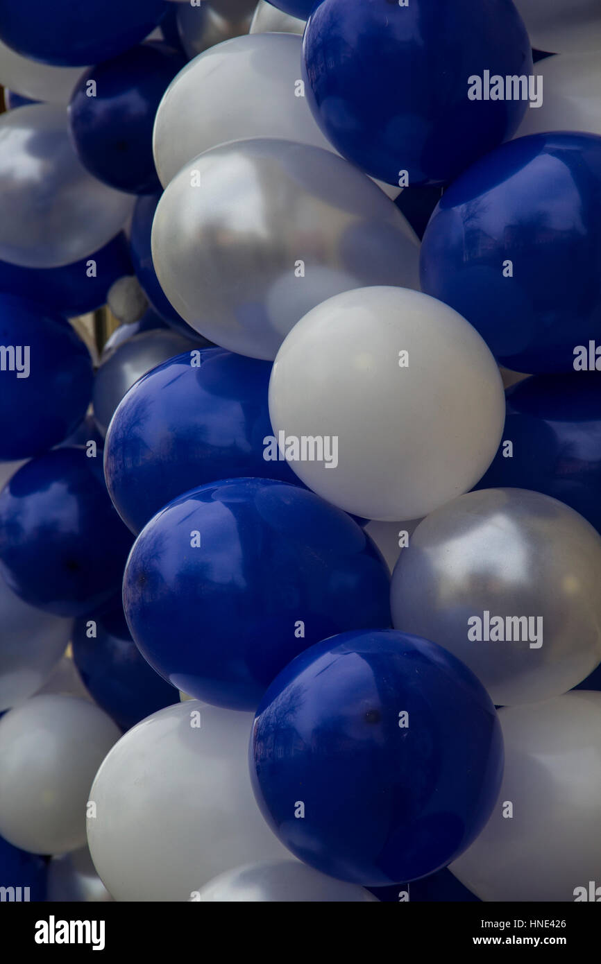 blue and white baloons Stock Photo - Alamy