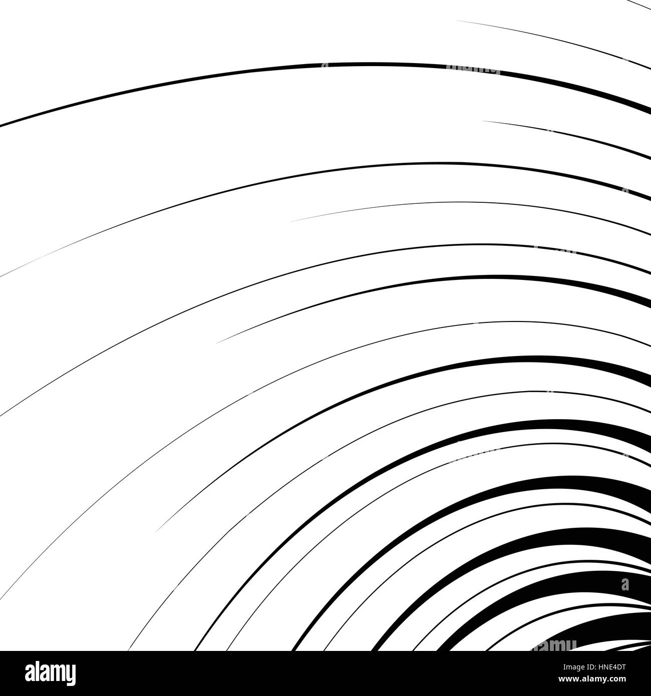 Abstract geometric illustration with radial swirling, spirally lines ...