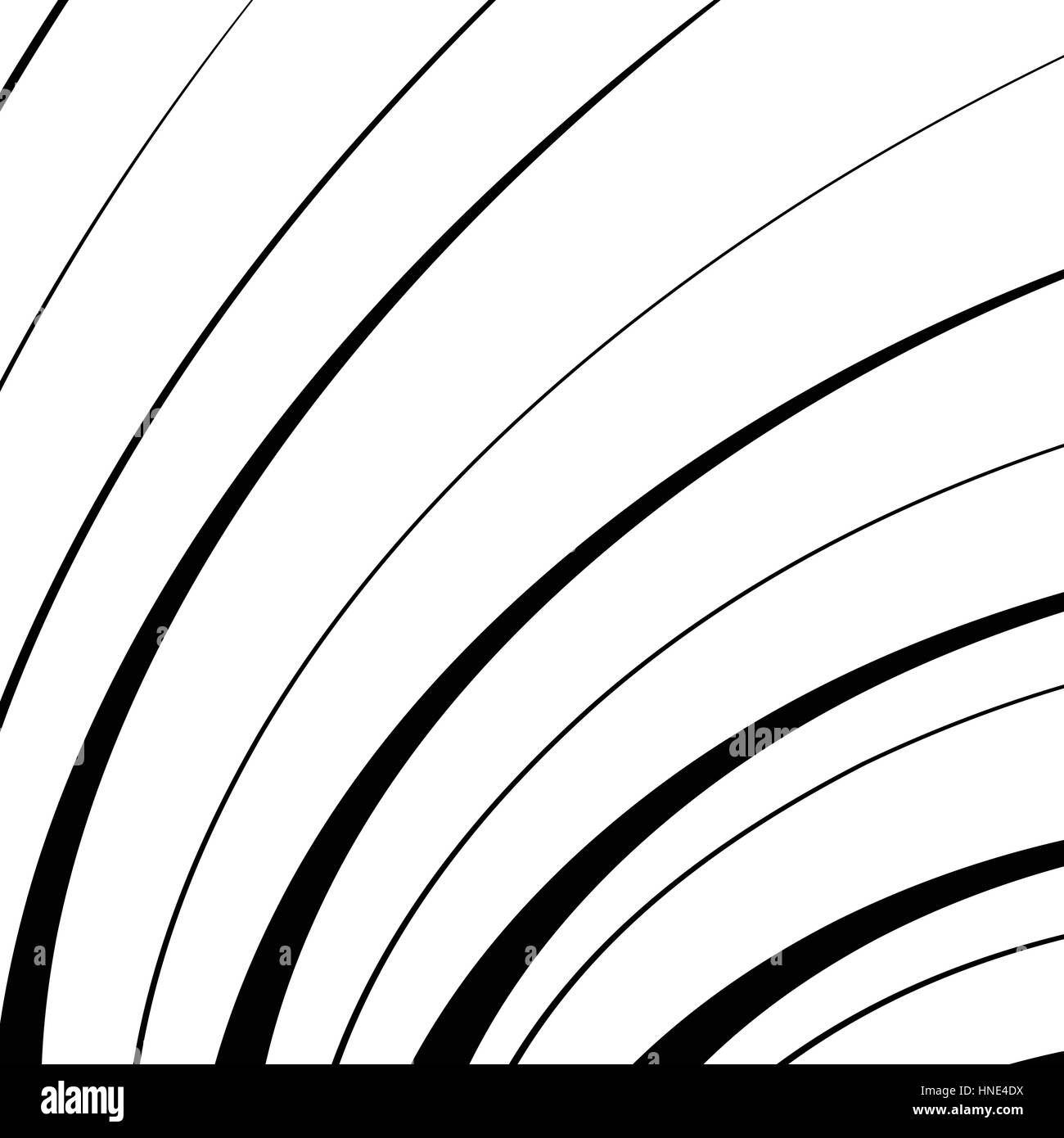 Abstract geometric illustration with radial swirling, spirally lines ...