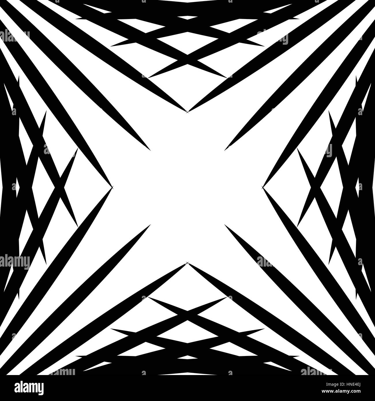 Squarish geometric graphic made of pointed lines. Edgy geometric ...