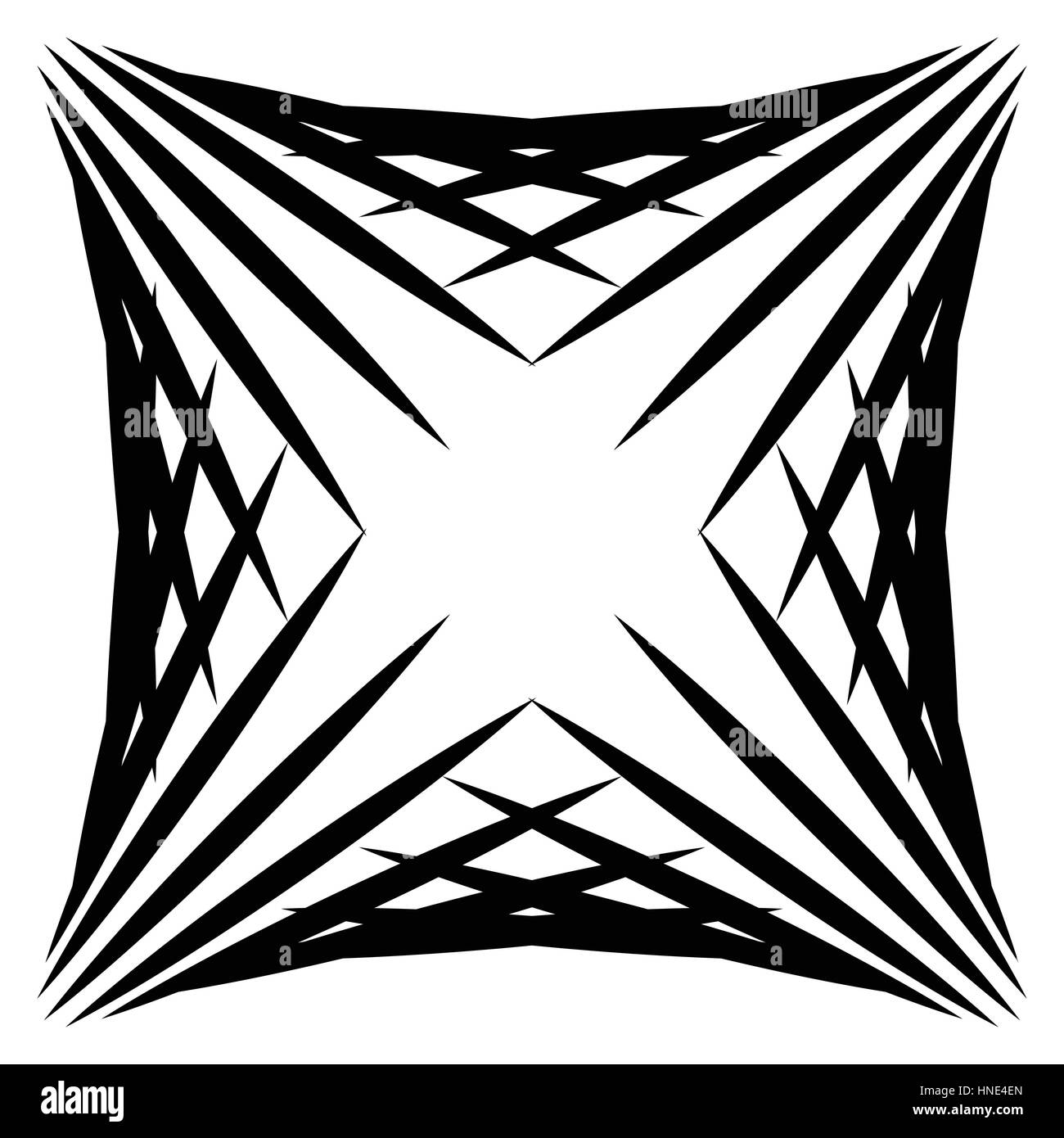 Squarish geometric graphic made of pointed lines. Edgy geometric ...