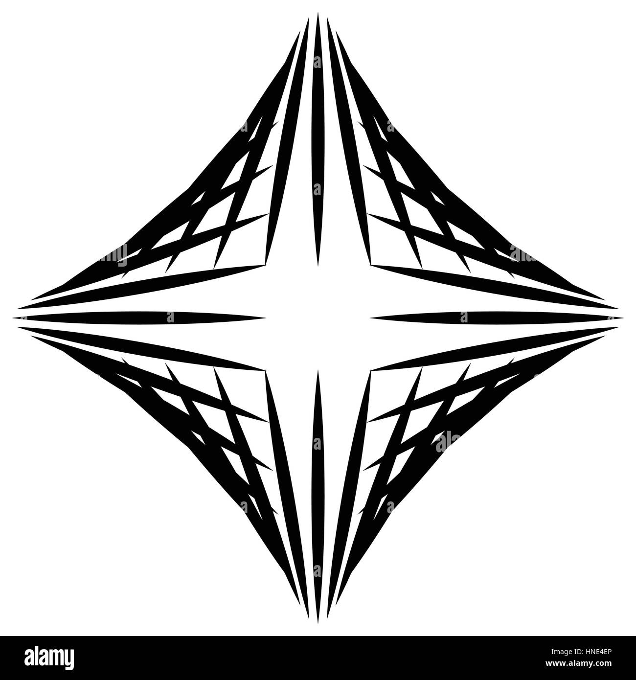 Squarish geometric graphic made of pointed lines. Edgy geometric ...