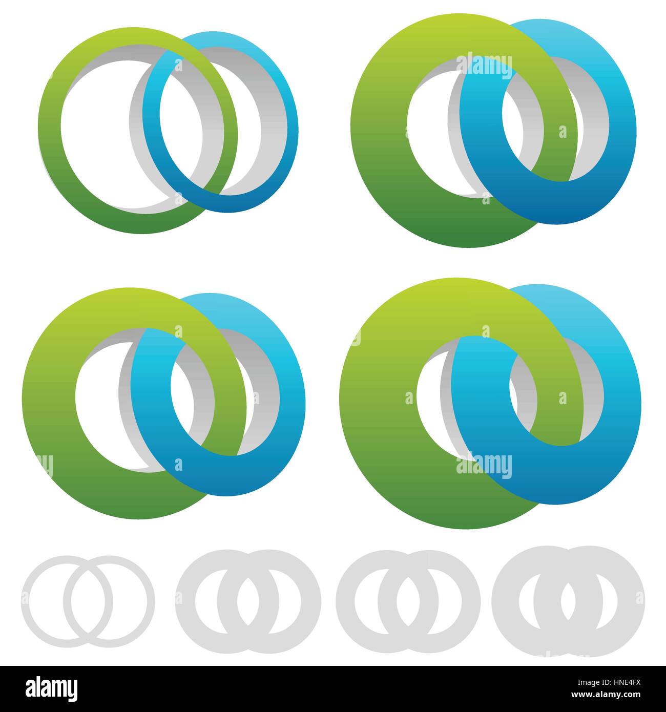 Interlocking Circles Rings Infinite Symbol Or Logo With Different