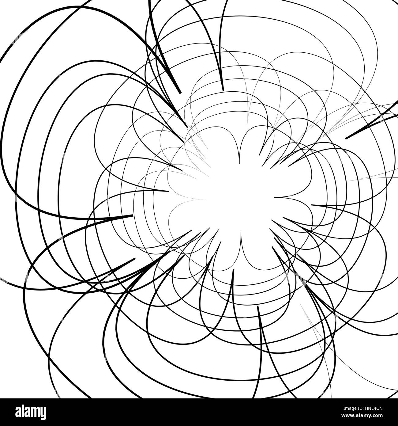 Distorted random radiating lines abstract monochrome pattern Stock ...