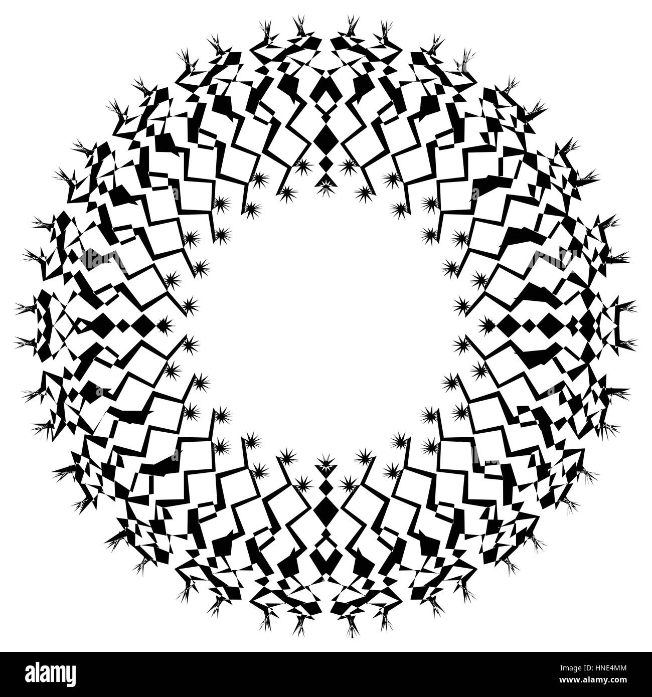 Distorted, deformed abstract radial, radiating element. Abstract shape ...