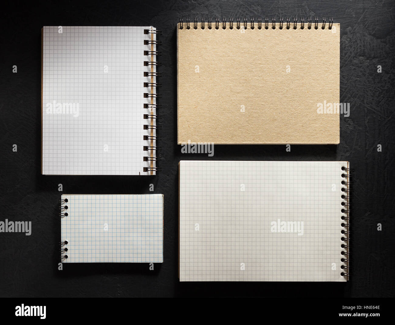 notebook on black background texture Stock Photo - Alamy