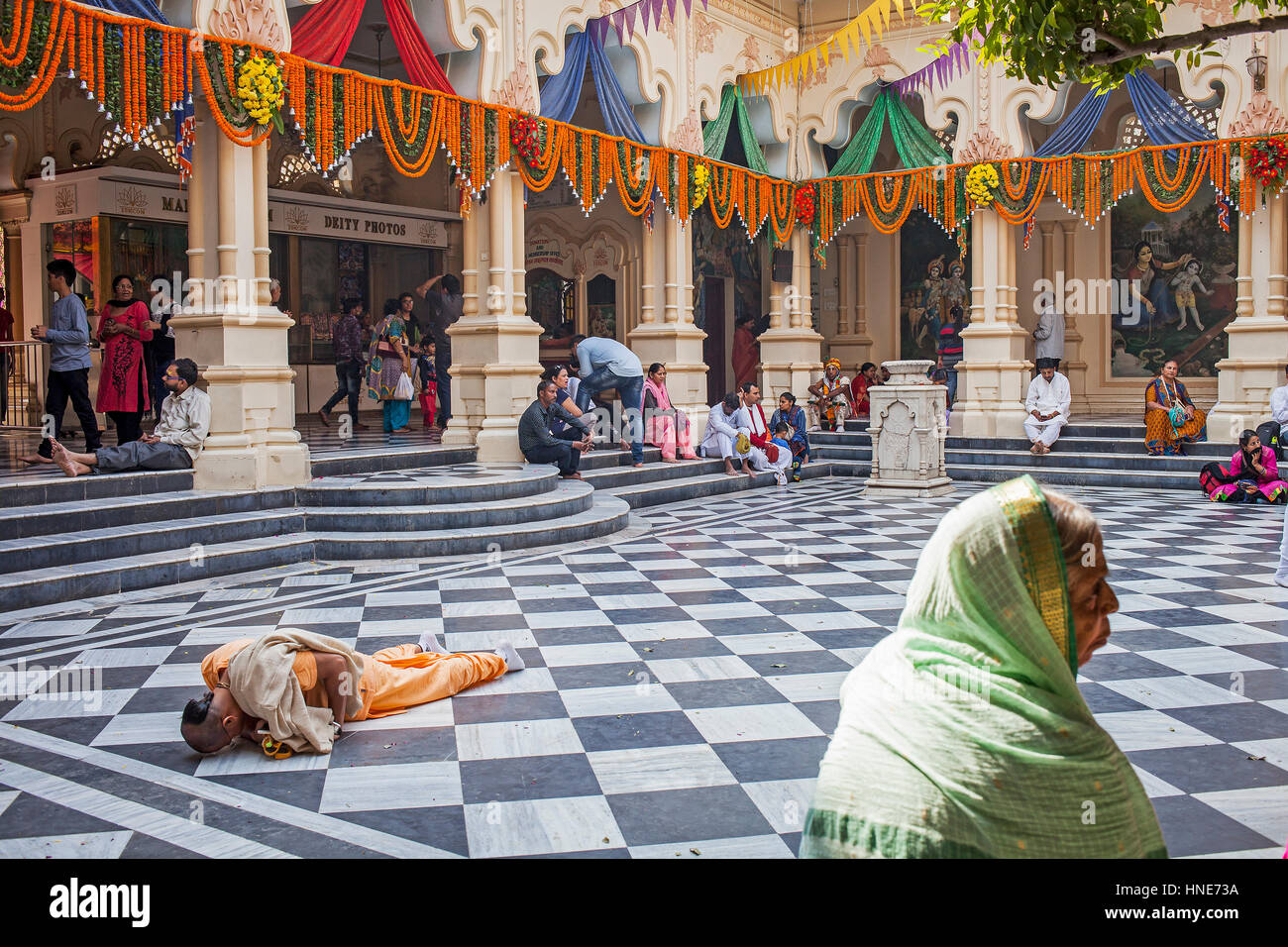 Praying, ISKCON temple, Sri Krishna Balaram Mandir,Vrindavan,Mathura ...