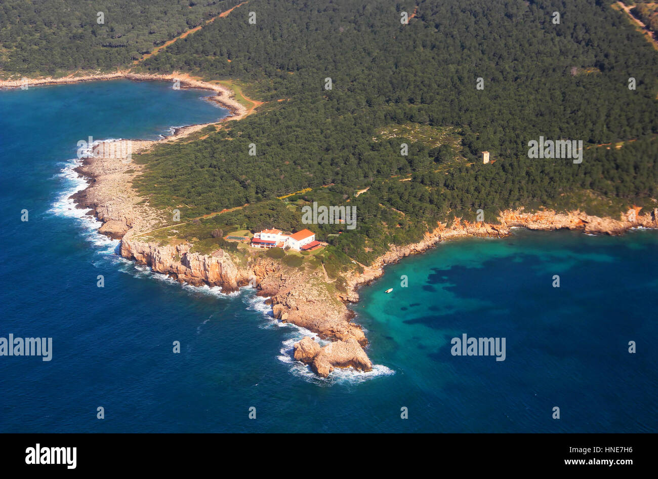 Aerial view of Sardinia coast near Alghero, Italy Stock Photo - Alamy