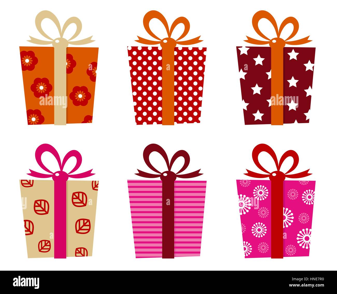 Patterned gift boxes for birthday. Original art Stock Photo - Alamy