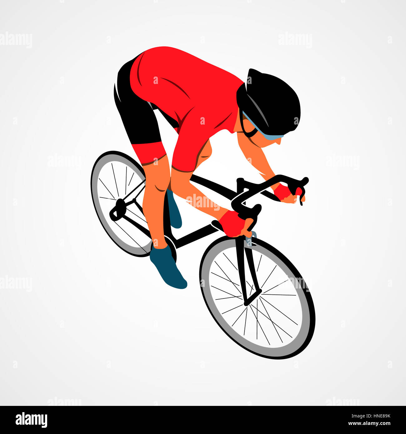 Cyclist on a race track on a white background. Photo illustration Stock ...