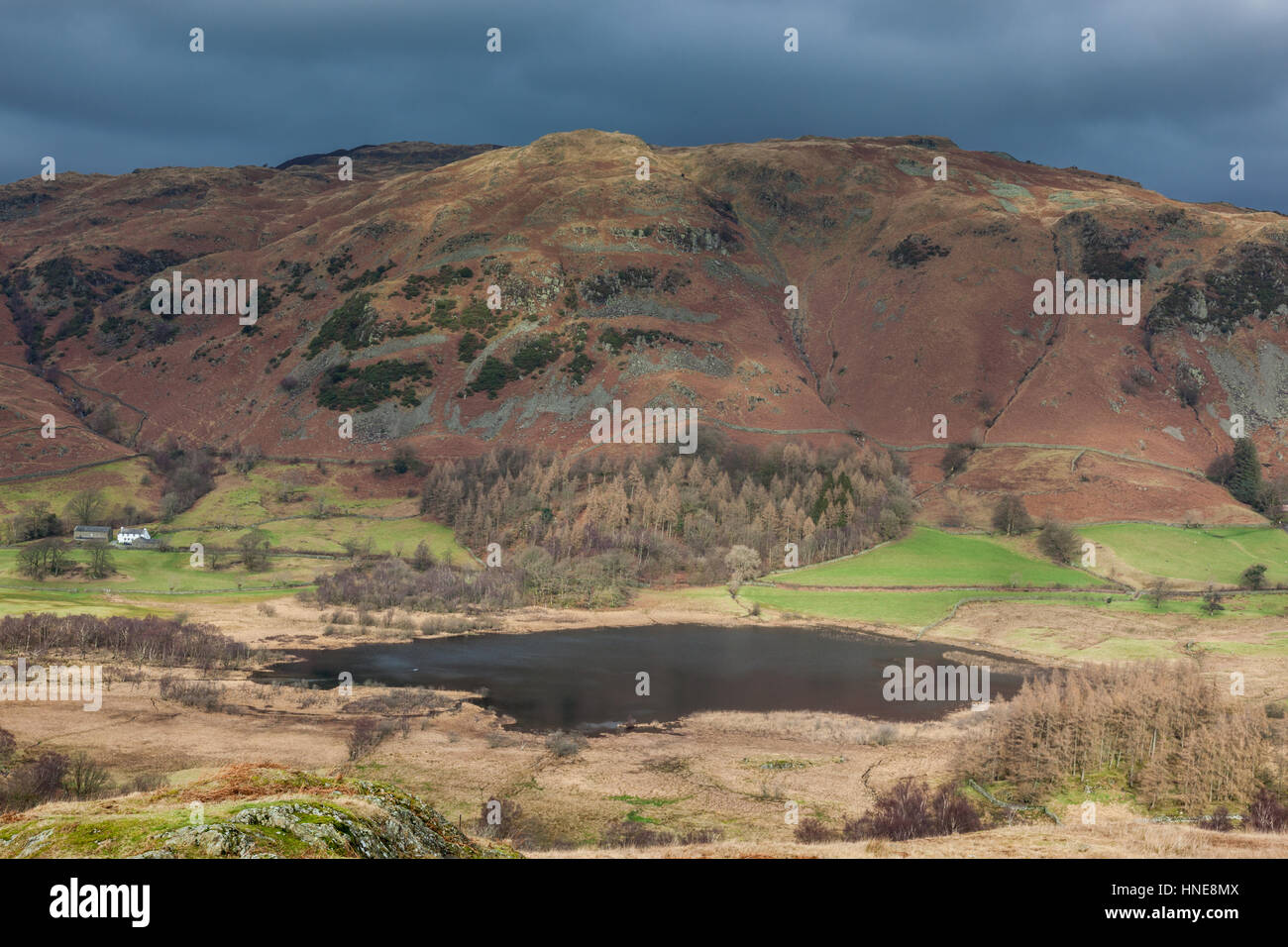 Lingmoor Fell and Little Langdale Tarn, Little Langdale, Lake District ...