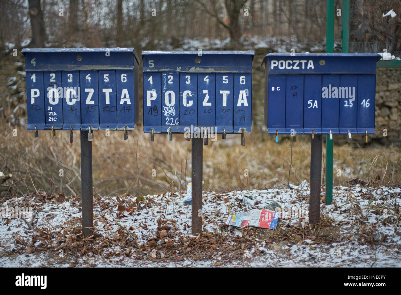 Three blue p o boxes hi-res stock photography and images - Alamy