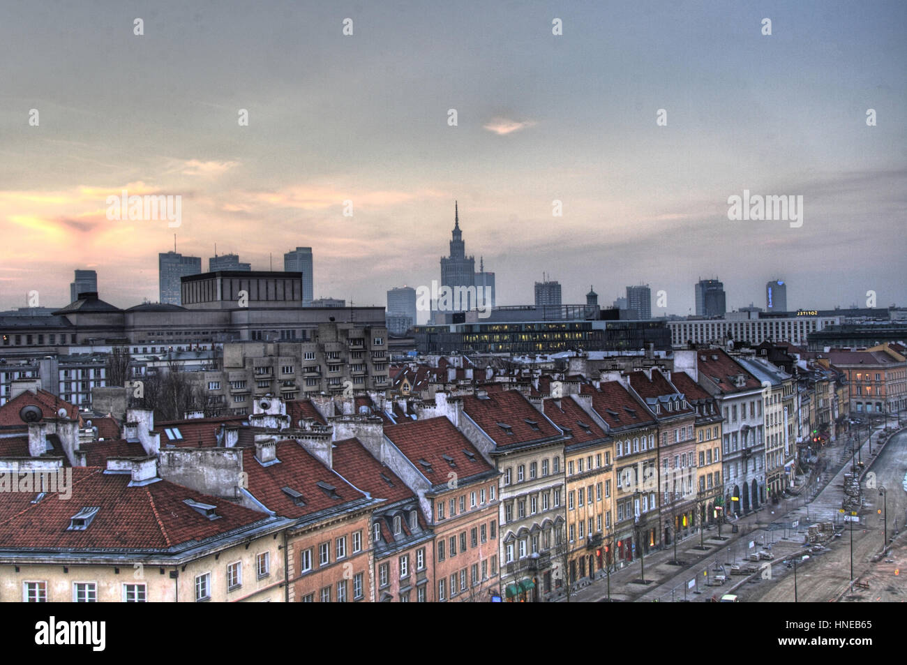 Warsaw downtown panorama Stock Photo - Alamy