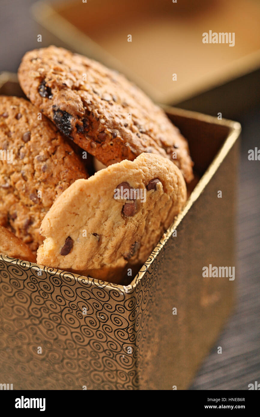 Cookies in box - close-up Stock Photo - Alamy