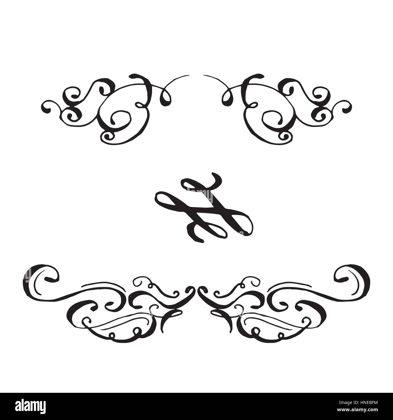 Collection of hand drawn ink curls Stock Vector Image & Art - Alamy