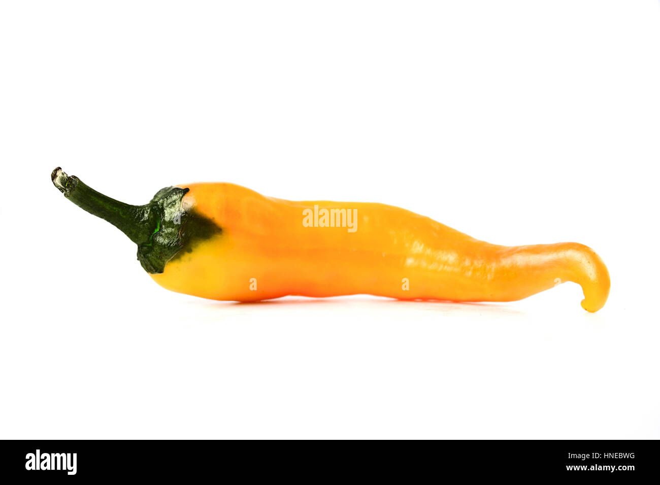 Chilli peppers on white background Stock Photo - Alamy