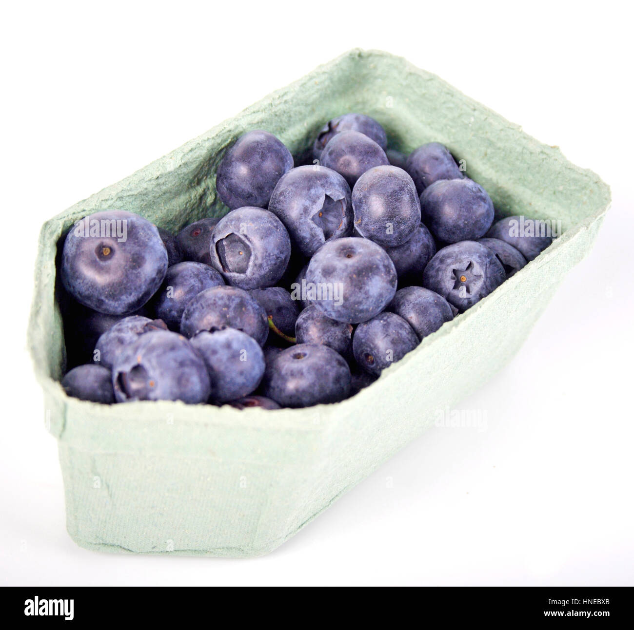 Blueberries in box - white backhround Stock Photo - Alamy