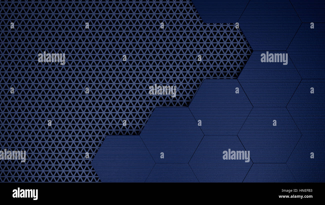 Blu hexagons grid template background 3d illustration Stock Photo - Alamy