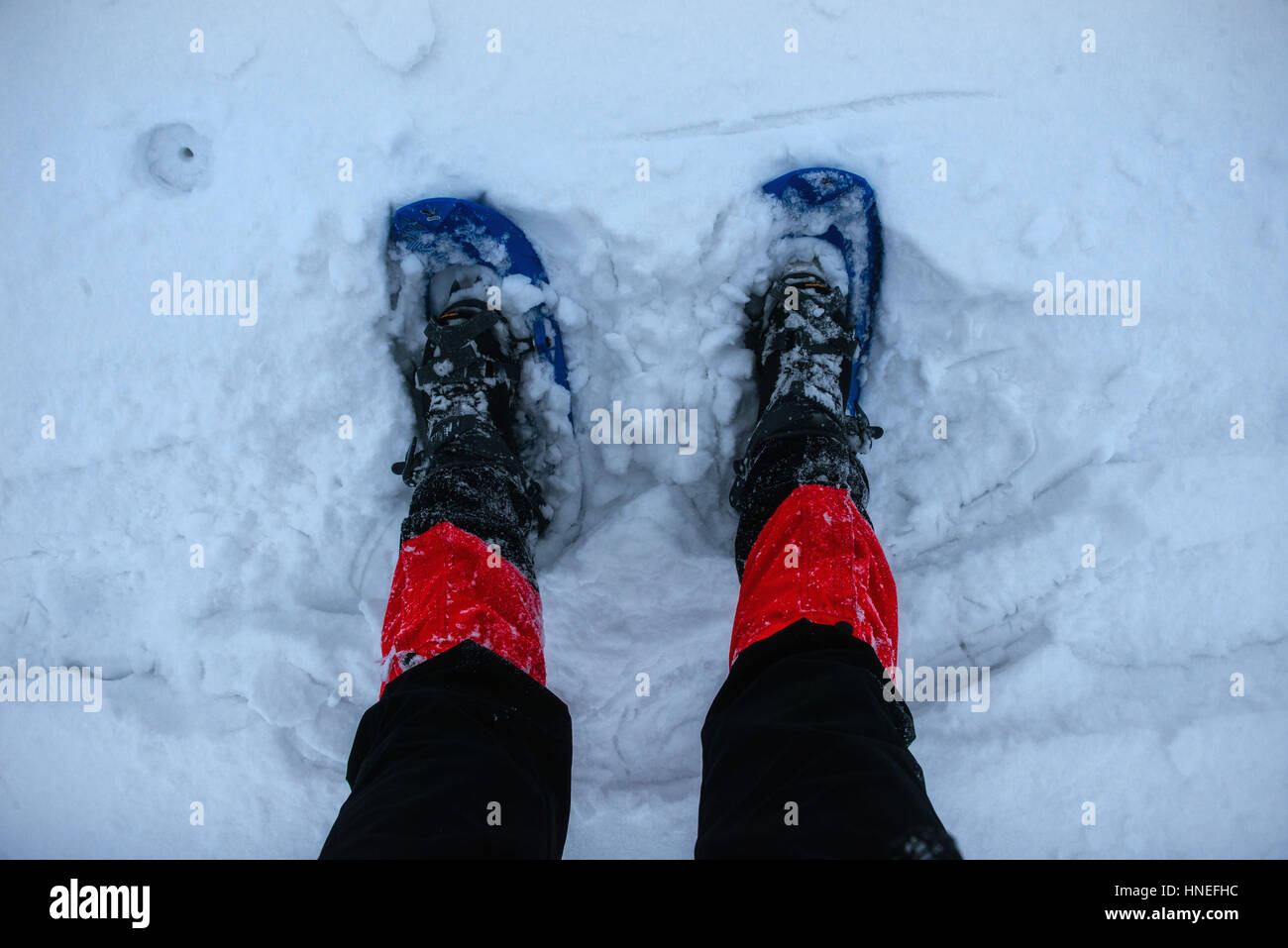 Male feet walking in snow hi-res stock photography and images - Alamy