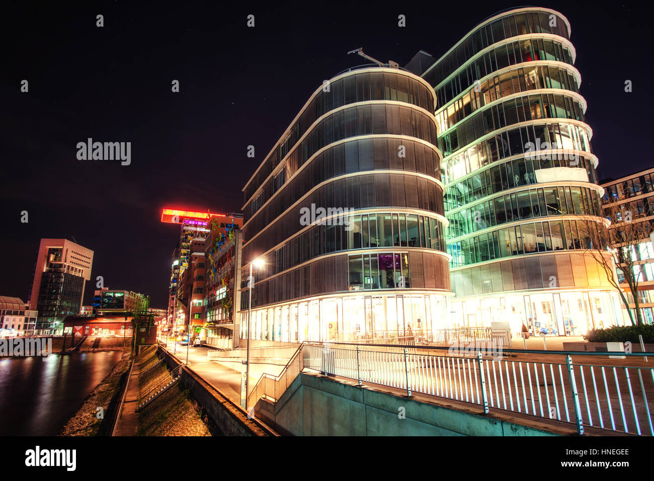 Night city osvitchene neon Stock Photo - Alamy