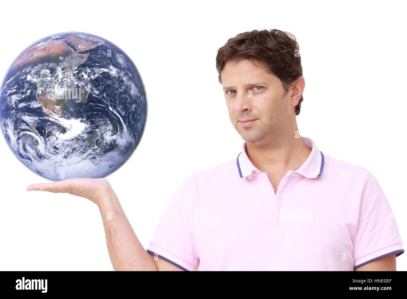 Man hand earth globe hi-res stock photography and images - Alamy
