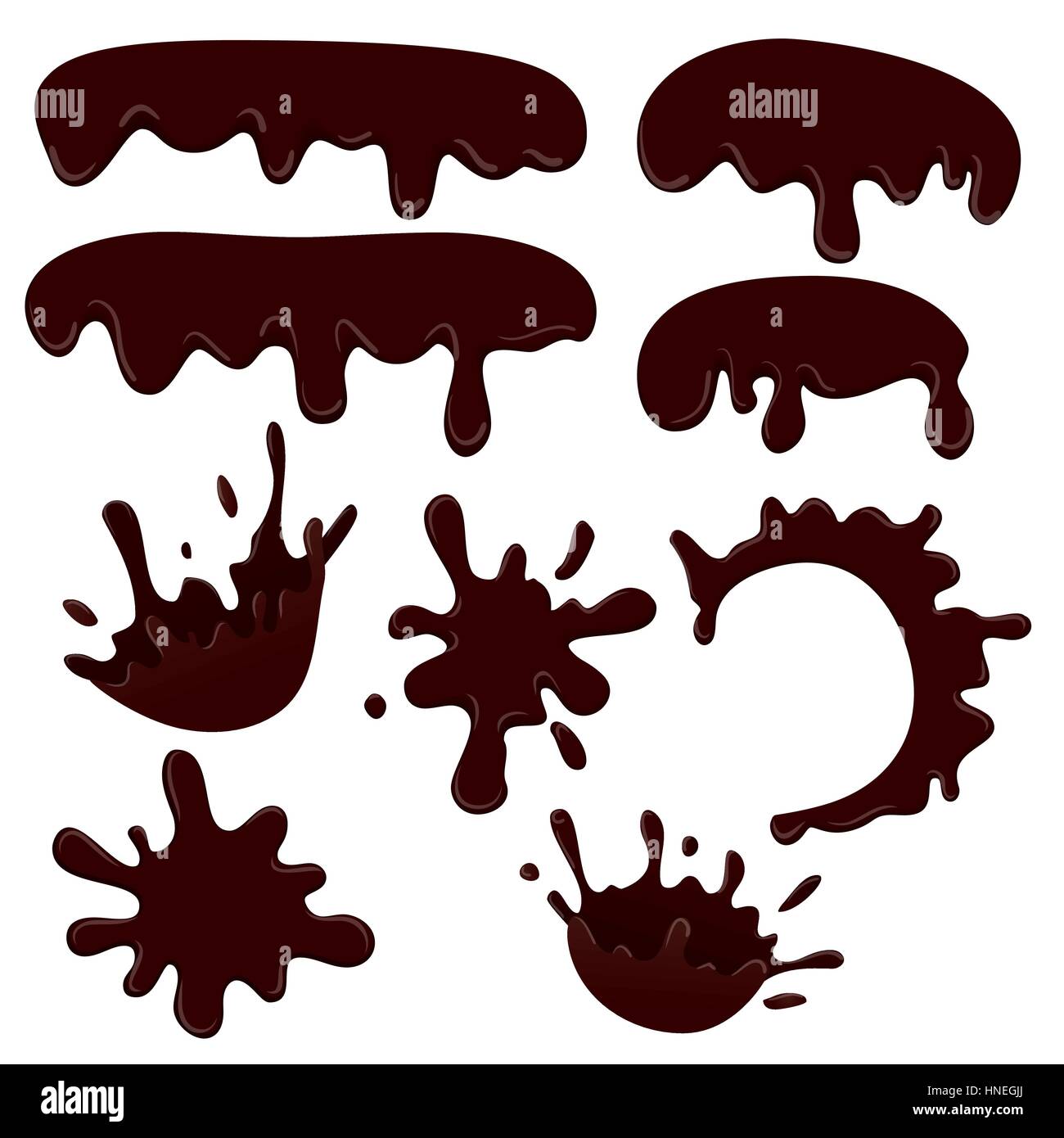 Realistic liquid chocolate splash Cut Out Stock Images & Pictures - Alamy
