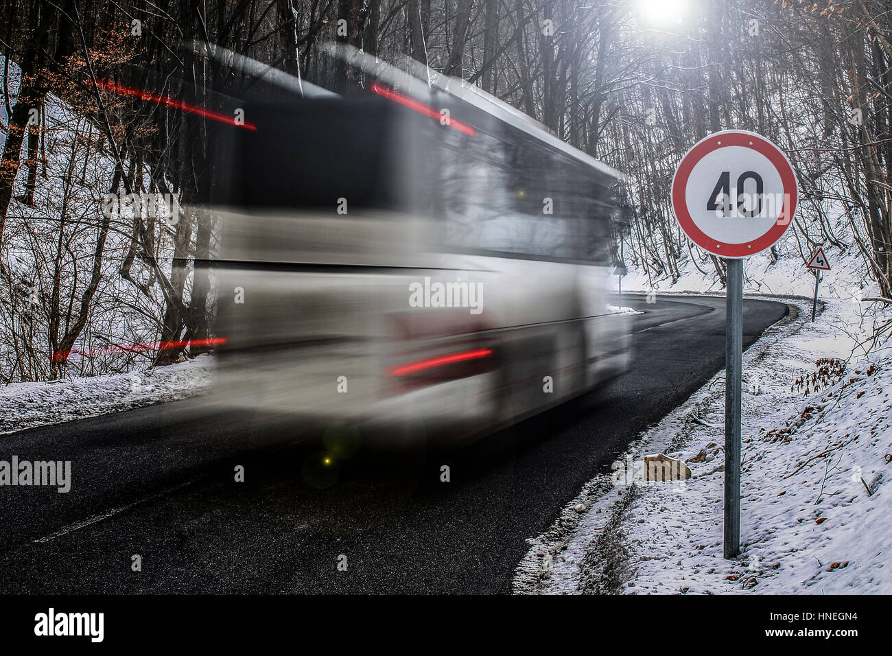 Speed limit - road accident Stock Photo - Alamy