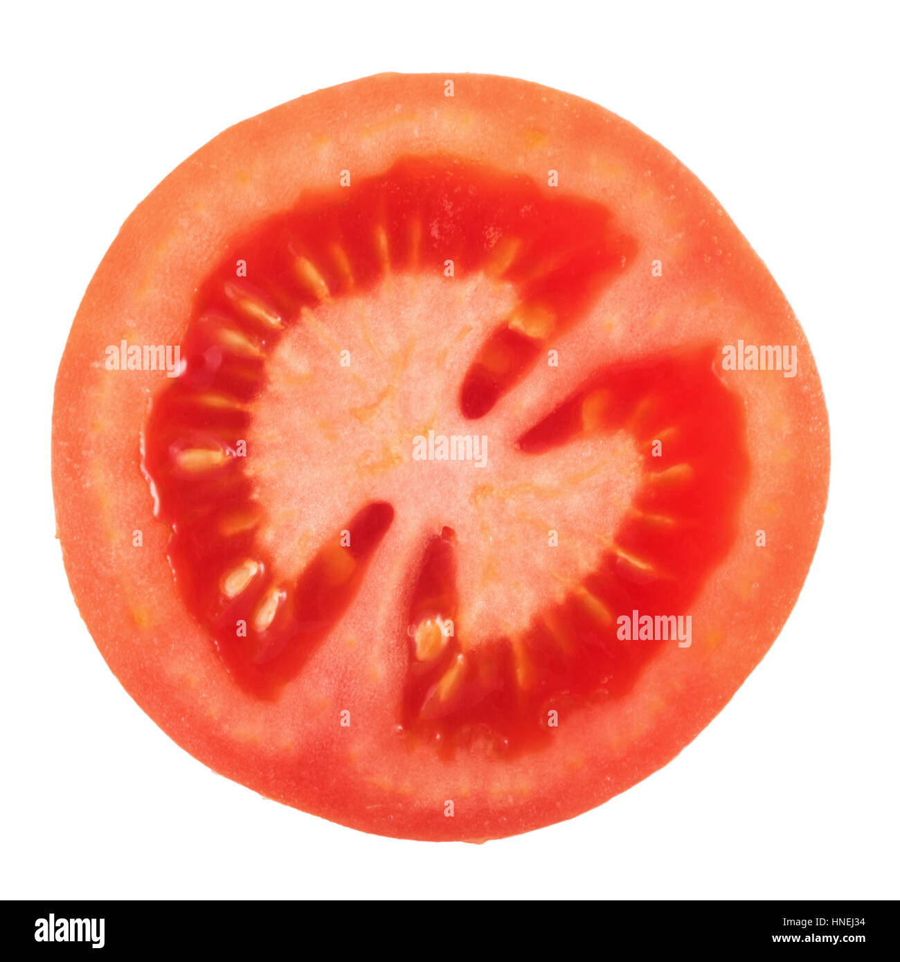 Tomato slice isolated on white background, top view Stock Photo - Alamy